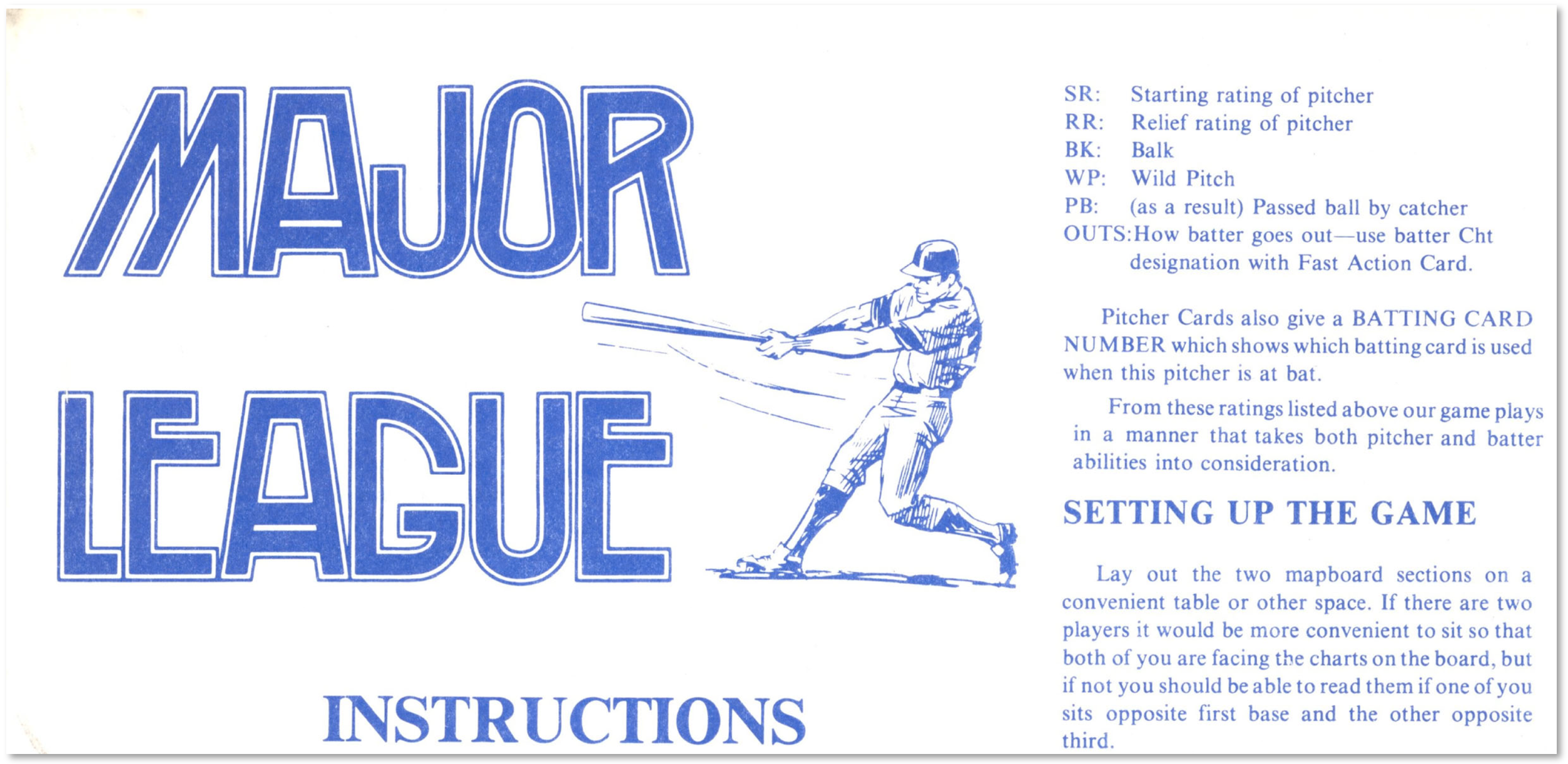 Statis Pro Baseball 1979 – Rulebook – Sports Board Gamer
