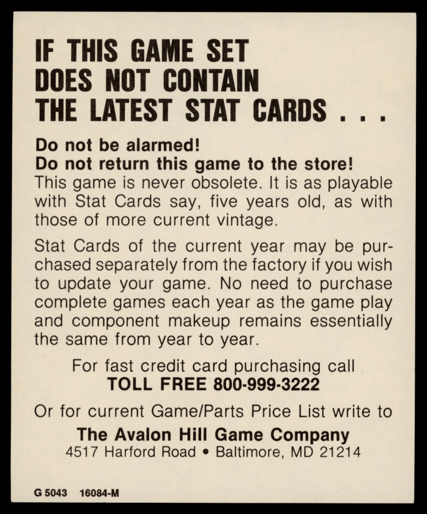 Statis Pro Baseball 1993 – Complete Game – Sports Board Gamer